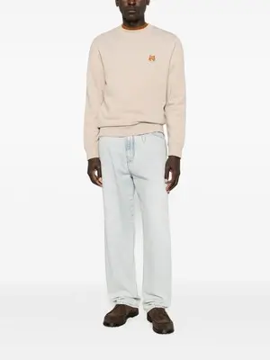 Maison Kitsuné Fox Head Cotton Crewneck Sweatshirt