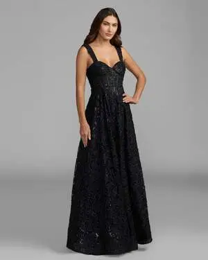 Mac Duggal Embellished Corset A Line Gown - Black