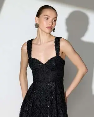 Mac Duggal Embellished Corset A-line Gown