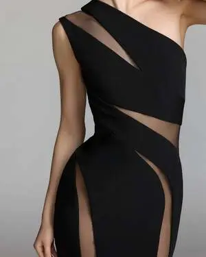 Mac Duggal One-shoulder Crepe Gown With Illusion Cutouts