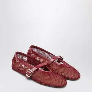 Alaïa Mesh And Patent Leather Ballet Flats - Red