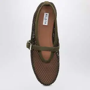 Alaïa Mesh And Suede Ballet Flats - Green