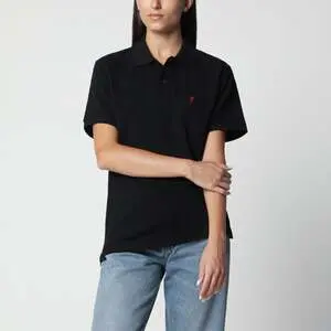AMI Paris De Caur Polo Shirt - Black