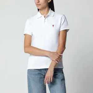 AMI Paris De Cœur Polo Shirt - White