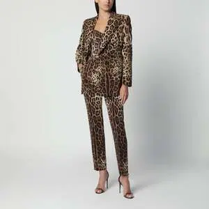 Dolce & Gabbana Leopard-print Double-breasted Wool Jacket