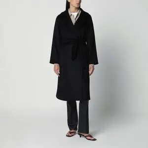 Max Mara Manuela Icon Coat In Zibeline Camel - Black