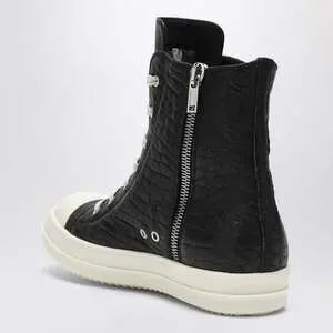 Rick Owens High-top Sneakers In Textured Leather