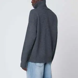 AMI Paris Wool Turtleneck Sweater With De Coeur Logo