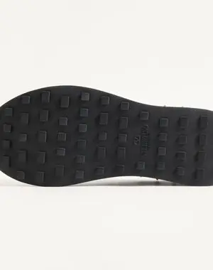 Valentino Garavani Stud Up Trainer In Split Leather And Nylon With Butterfly Embroidery - Olive Green/multicolour