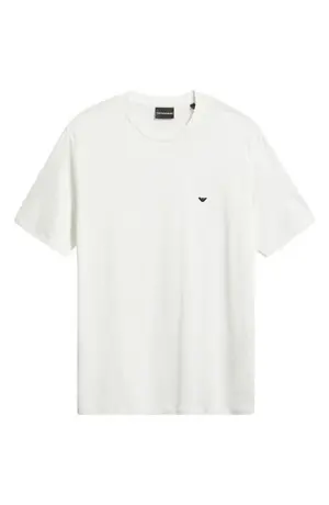 Emporio Armani Embroidered Logo T-shirt - Solid White