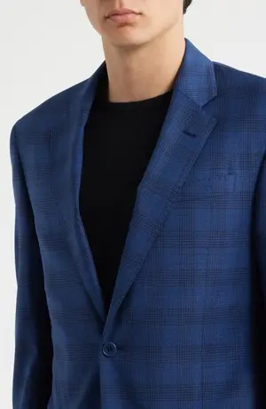 Emporio Armani Navy Check Virgin Wool Suit