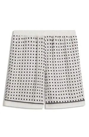 Ted Baker London Attlass Geometric Print Cotton & Linen Shorts