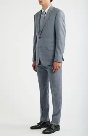 Emporio Armani Light Grey Check Virgin Wool Suit