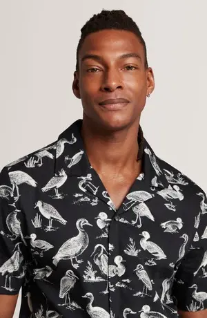Ted Baker London Yamal Duck Print Camp Shirt