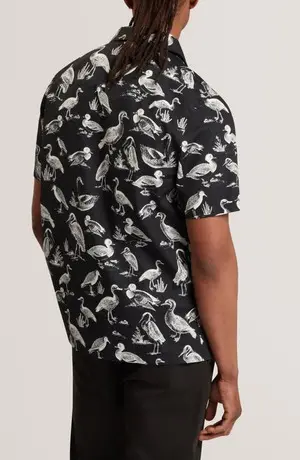 Ted Baker London Yamal Duck Print Camp Shirt