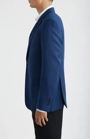 Emporio Armani Navy Textured Virgin Wool Sport Coat