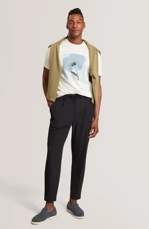 Ted Baker London Pleated Straight Leg Drawstring Pants