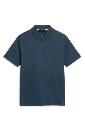 Ted Baker London Victor Quarter Zip Polo - Mid-navy