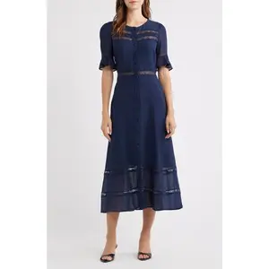 REFORMATION Woodson Lace Detail Shirtdress