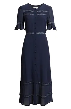 REFORMATION Woodson Lace Detail Shirtdress