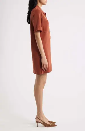 Eliza J Polo Sweater Dress - Rust