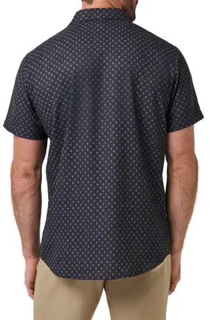 Travis Mathew Techwoven Beach Hut Short Sleeve Performance Button-up Shirt