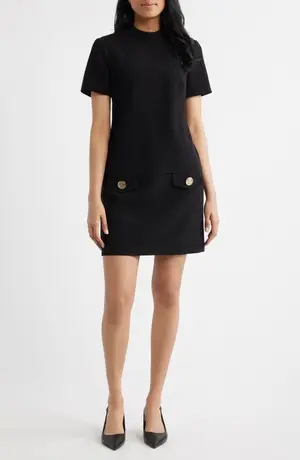 Eliza J Stretch Mock Neck Dress