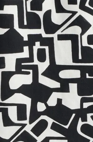 WAX LONDON Didicot Squiggle Geo Cotton Camp Shirt