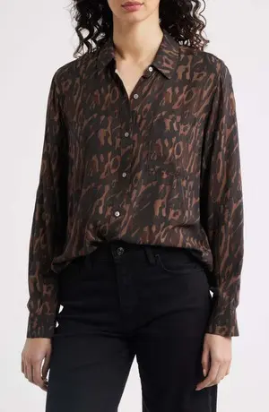 Rails Josephine Leopard Print Button-up Shirt