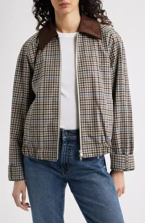 Rails York Corduroy Collar Check Jacket - Mocha Check