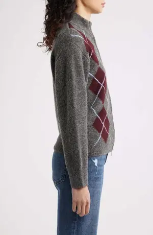 Rails Chloe Argyle Zip Cardigan