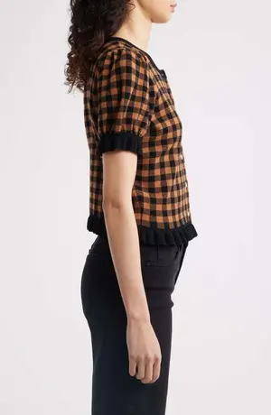 Rails Lora Gingham Short Sleeve Cardigan