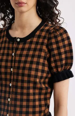 Rails Lora Gingham Short Sleeve Cardigan