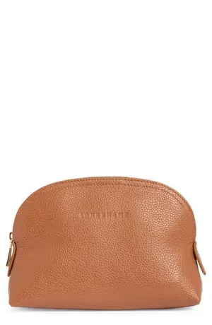 Longchamp Le Foulonné Small Dome Cosmetics Case Caramel