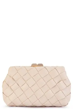 OLGA BERG Quinn Woven Faux Leather Clutch