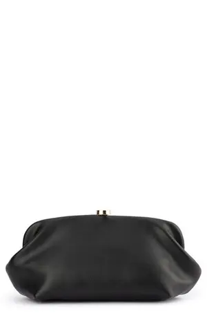 OLGA BERG Josefina Framed Faux Leather Clutch - Black