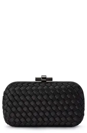 OLGA BERG Evelyn Woven Clutch - Black