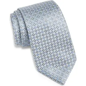 Canali Micro Medallion Silk Tie - Grey