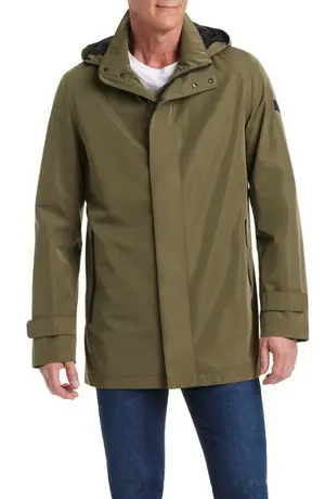 Vince Camuto Raintek Hooded Jacket - Dark Olive