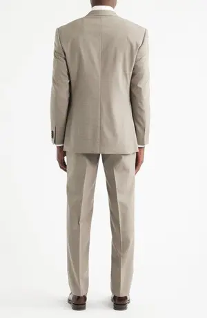 Canali Siena Regular Fit Tan Mélange Stretch Wool Suit