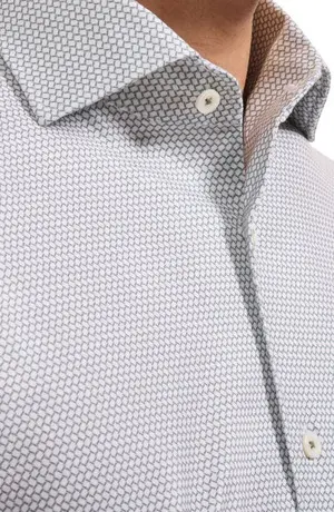 Bugatchi Devon Ooohcotton® Geo Print Button-up Shirt