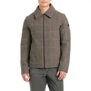 Vince Camuto Plaid Flannel Zip Jacket - Sienna Houndstooth