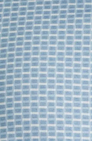 Bugatchi Miles Ooohcotton® Print Short Sleeve Button-up Shirt - Hazy Blue