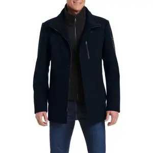 Vince Camuto Car Coat With Bib - Navy