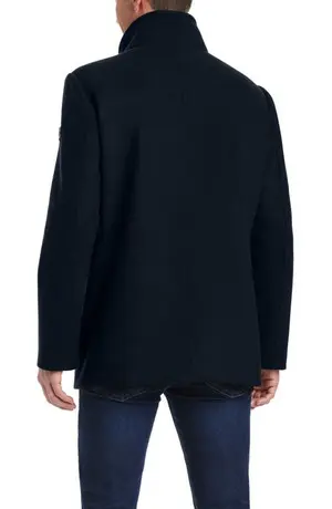 Vince Camuto Car Coat With Bib - Navy