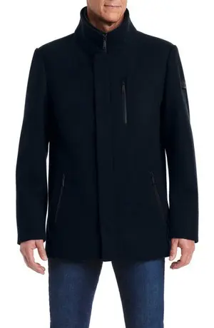 Vince Camuto Car Coat With Bib - Navy