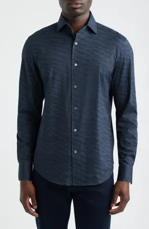 Bugatchi Devon Ooohcotton® Button-up Shirt - Midnight