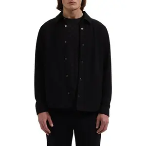 Bugatchi Soft Touch Knit Shirt Jacket Black