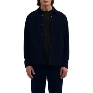 Bugatchi Soft Touch Knit Shirt Jacket - Navy