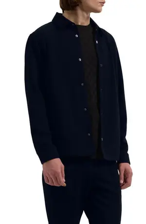 Bugatchi Soft Touch Knit Shirt Jacket - Navy